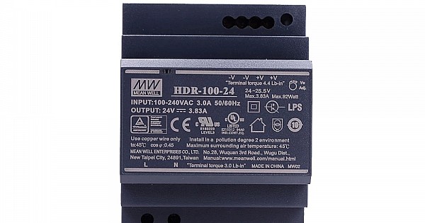 HDR-100-24 MEANWELL 92W 24VDC 3.83A 115/230VAC ウルトラスリム ステップ形状 DINレール電源 ...